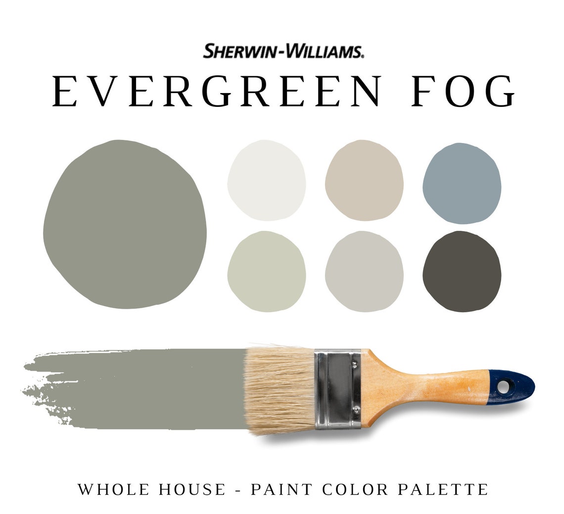 EVERGREEN FOG Color Palette Evergreen Fog Kitchen Sherwin - Etsy