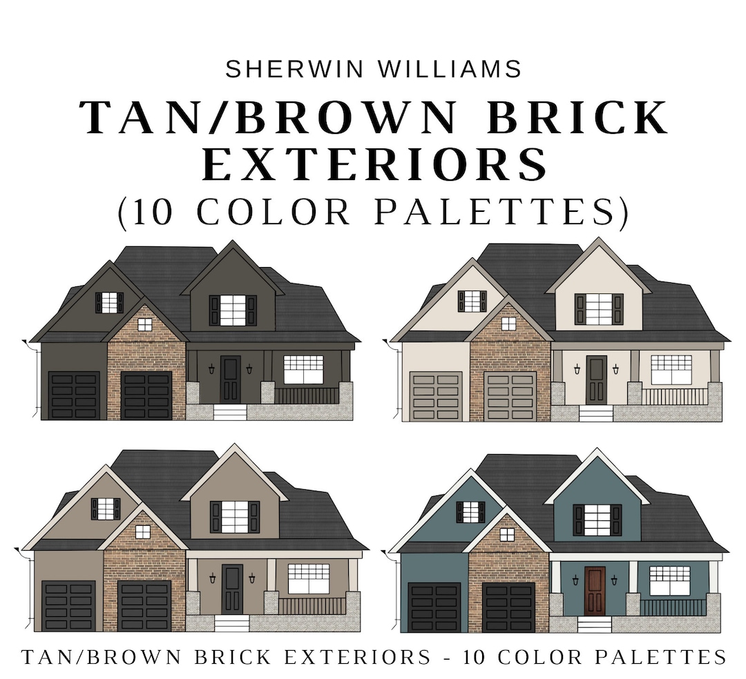 Sherwin Williams EXTERIOR Color Palette for BROWN BRICK, Tan Brick ...
