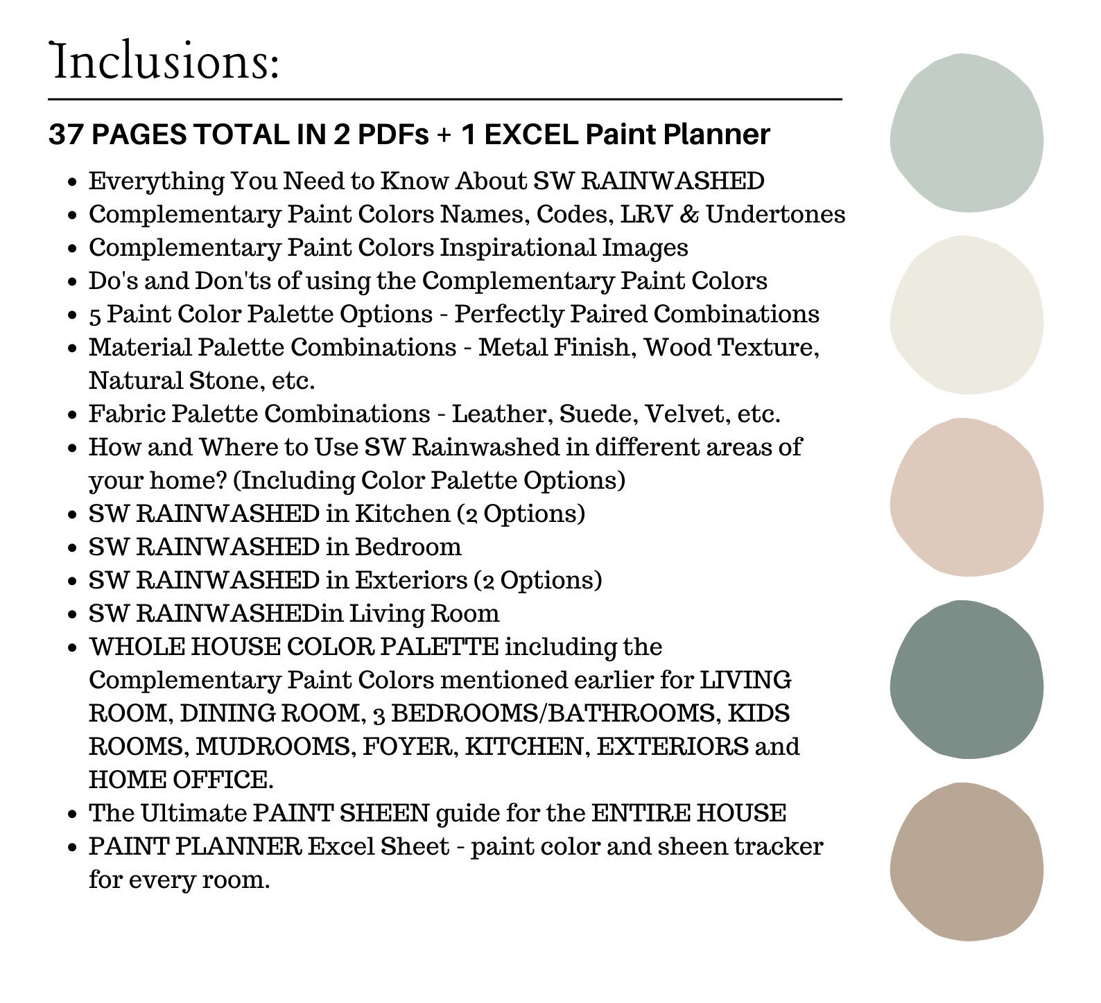 Sherwin Williams RAINWASHED Color Palette, Beach House Colors, Coastal ...