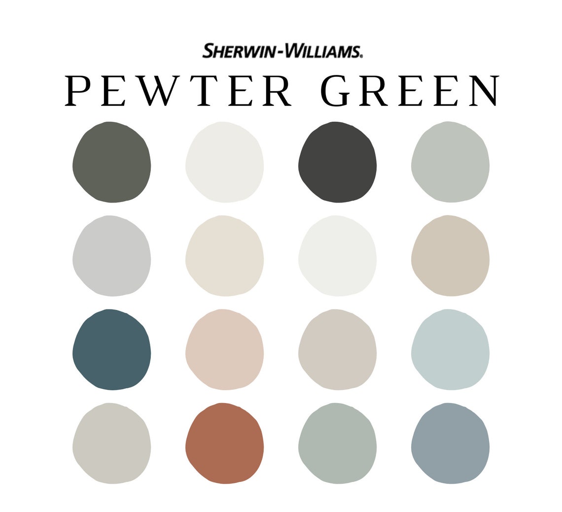 Sherwin Williams PEWTER GREEN Color Palette Pewter Green - Etsy