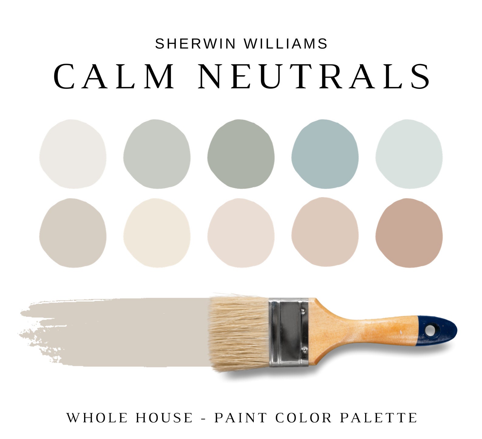 Sherwin Williams CALM NEUTRALS Color Palettes, Calm Coastal House Paint ...