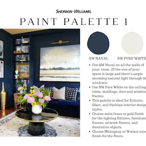Sherwin Williams NAVAL Color Palette Modern Interior Paint - Etsy