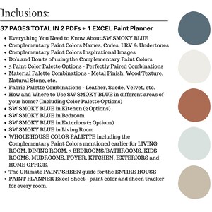 Sherwin Williams SMOKY BLUE Color Palette, Modern Interior Paint ...
