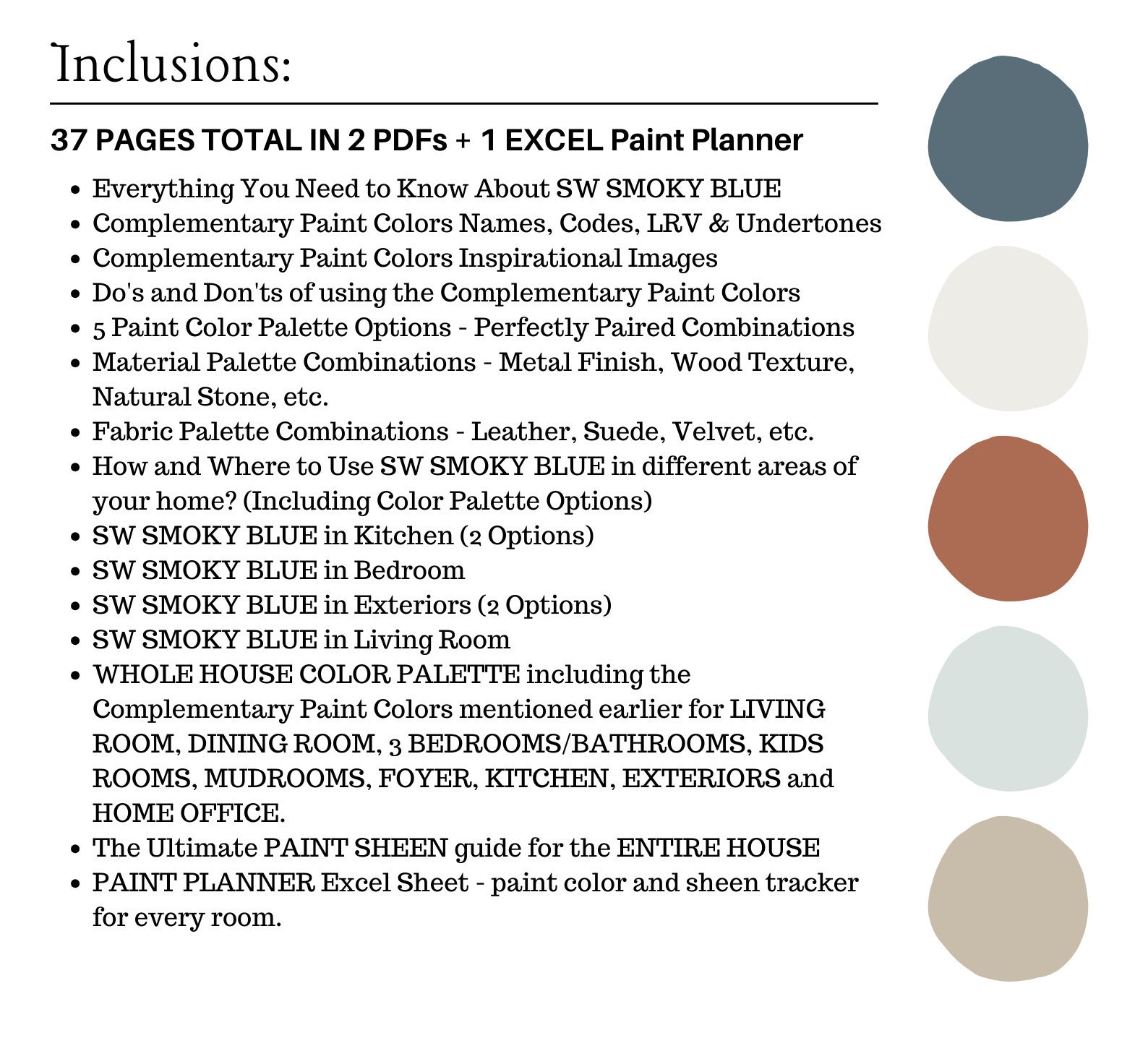 Sherwin Williams SMOKY BLUE Color Palette, Modern Interior Paint ...