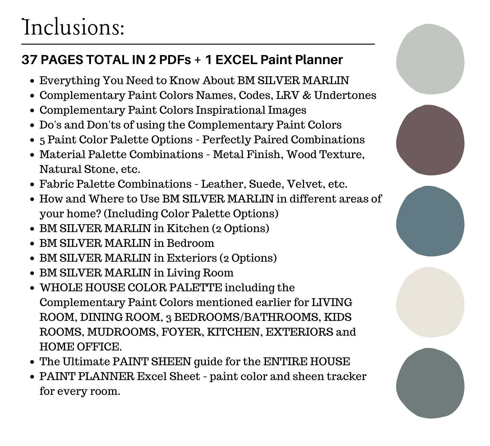 Benjamin Moore SILVER MARLIN Color Palette, Coastal Colors, BM Silver ...