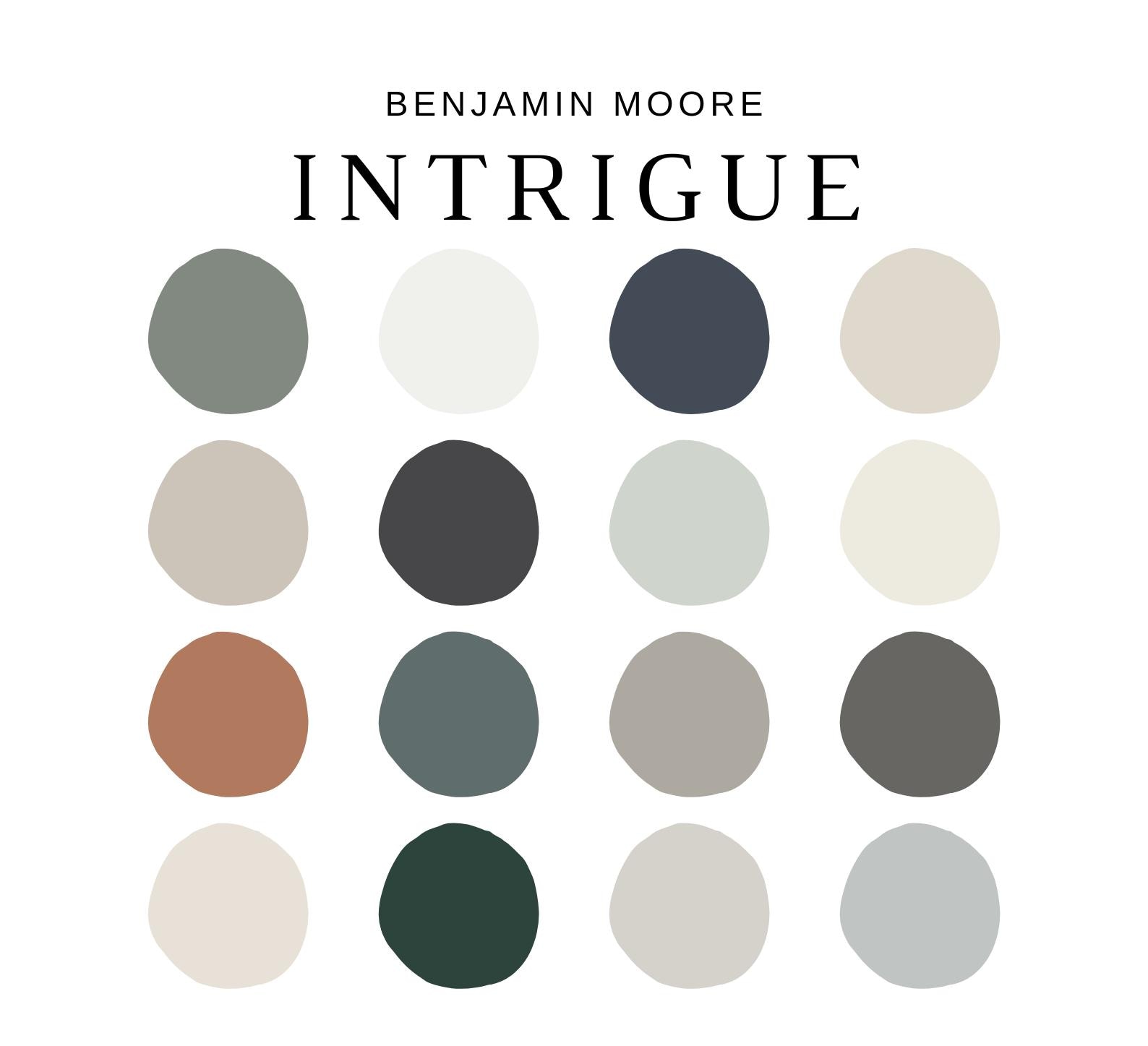 Benjamin Moore INTRIGUE Color Palettes, Benjamin Moore Dark Green Paint ...