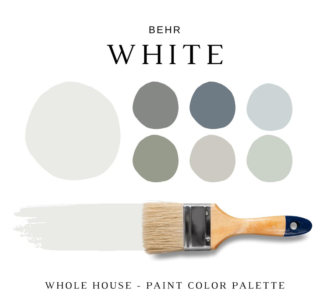 Behr WHITE Color Palette, White Exterior Paint Color, Coordinating ...