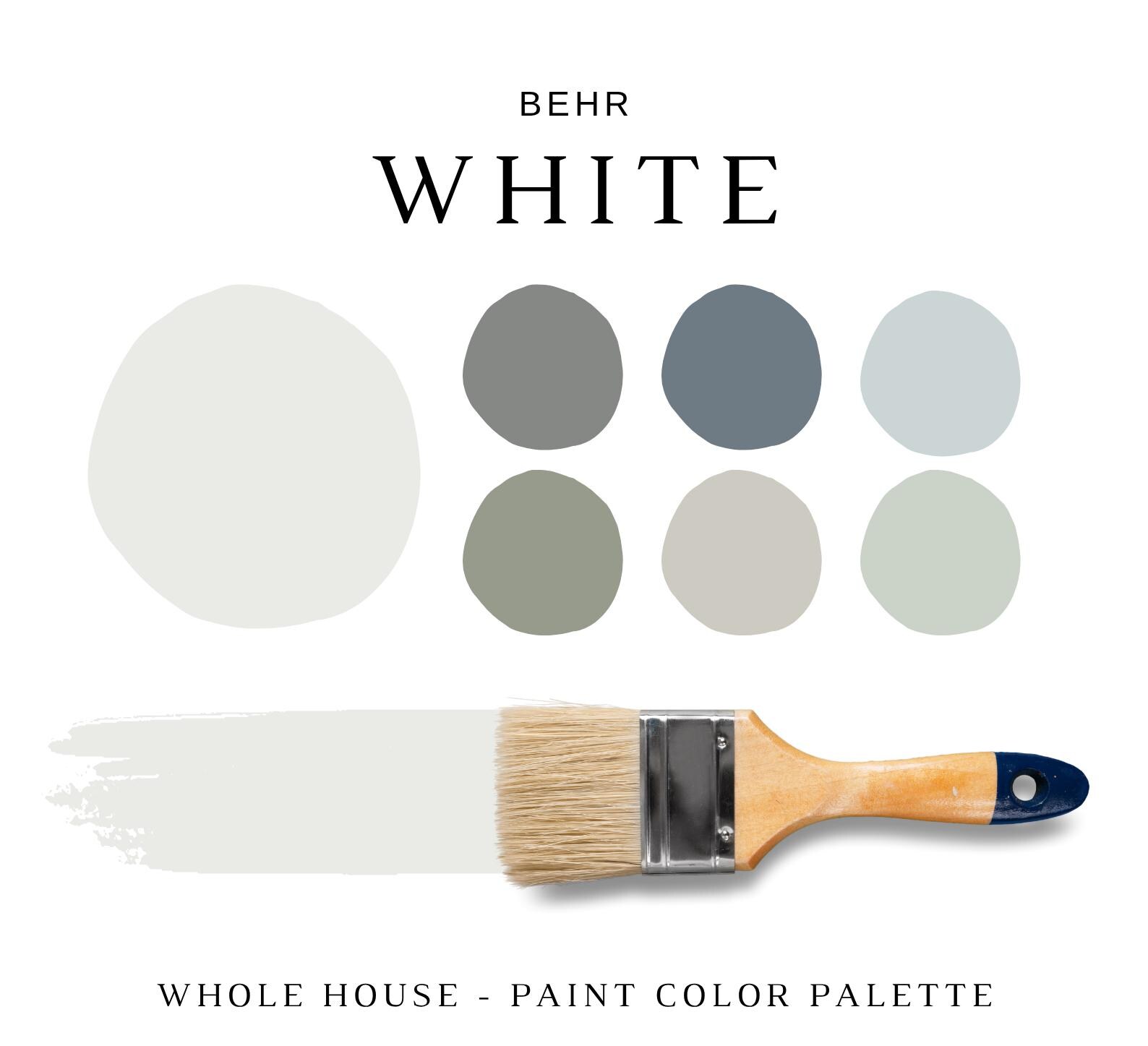 Behr WHITE Color Palette, White Exterior Paint Color, Coordinating ...