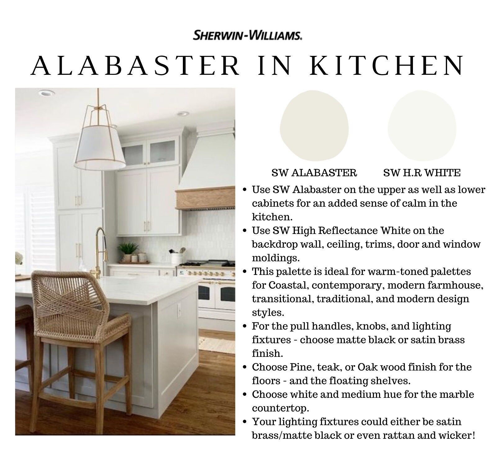 ALABASTER Paint Sherwin Williams Color Palette Interior - Etsy