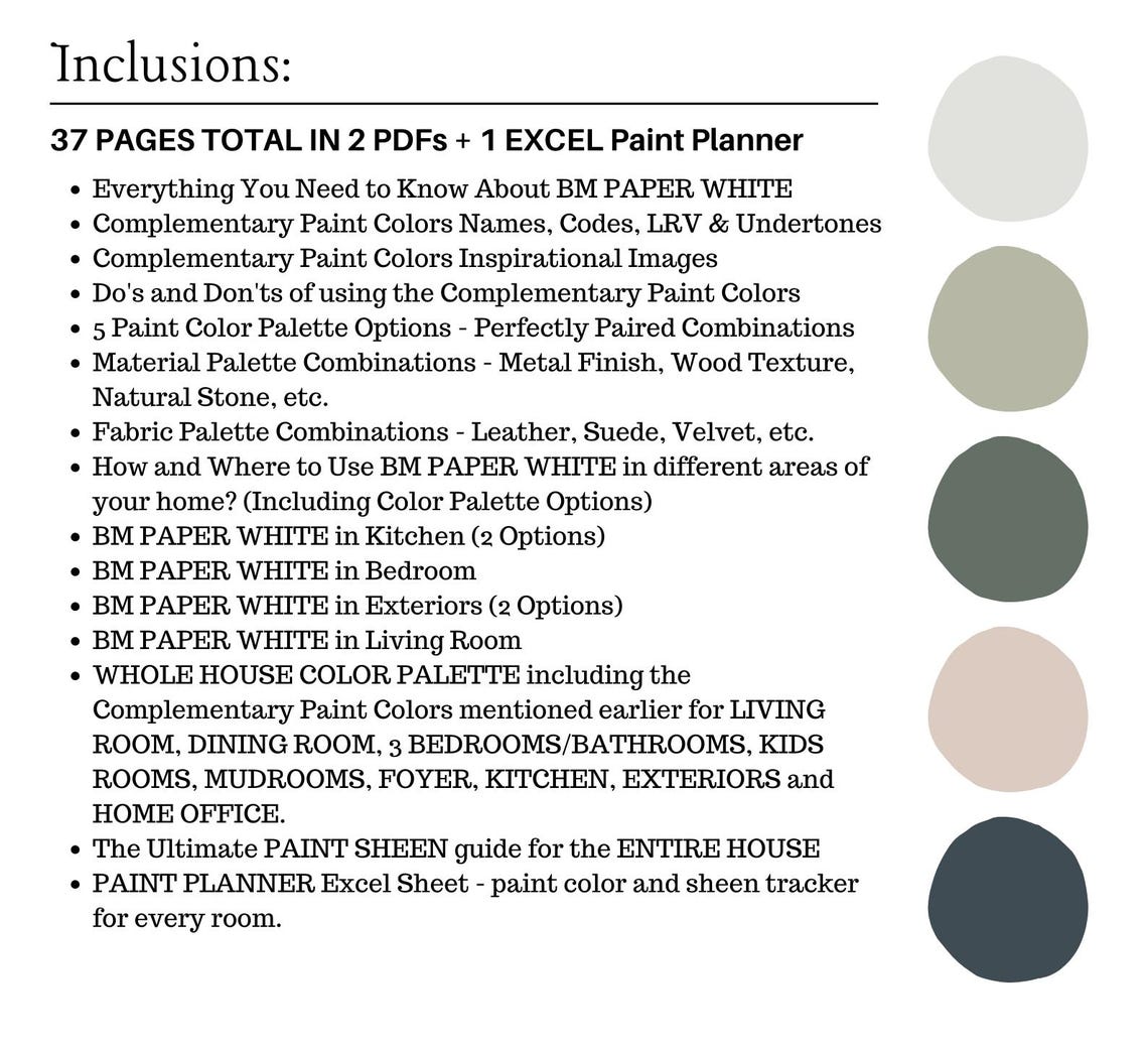 Benjamin Moore PAPER WHITE Color Palette, Light Gray Paint, Paper White ...