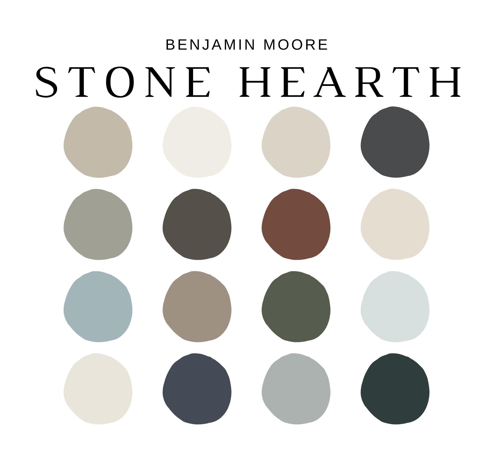 Benjamin Moore STONE HEARTH Color Palette, Warm Neutrals, Stone Hearth ...