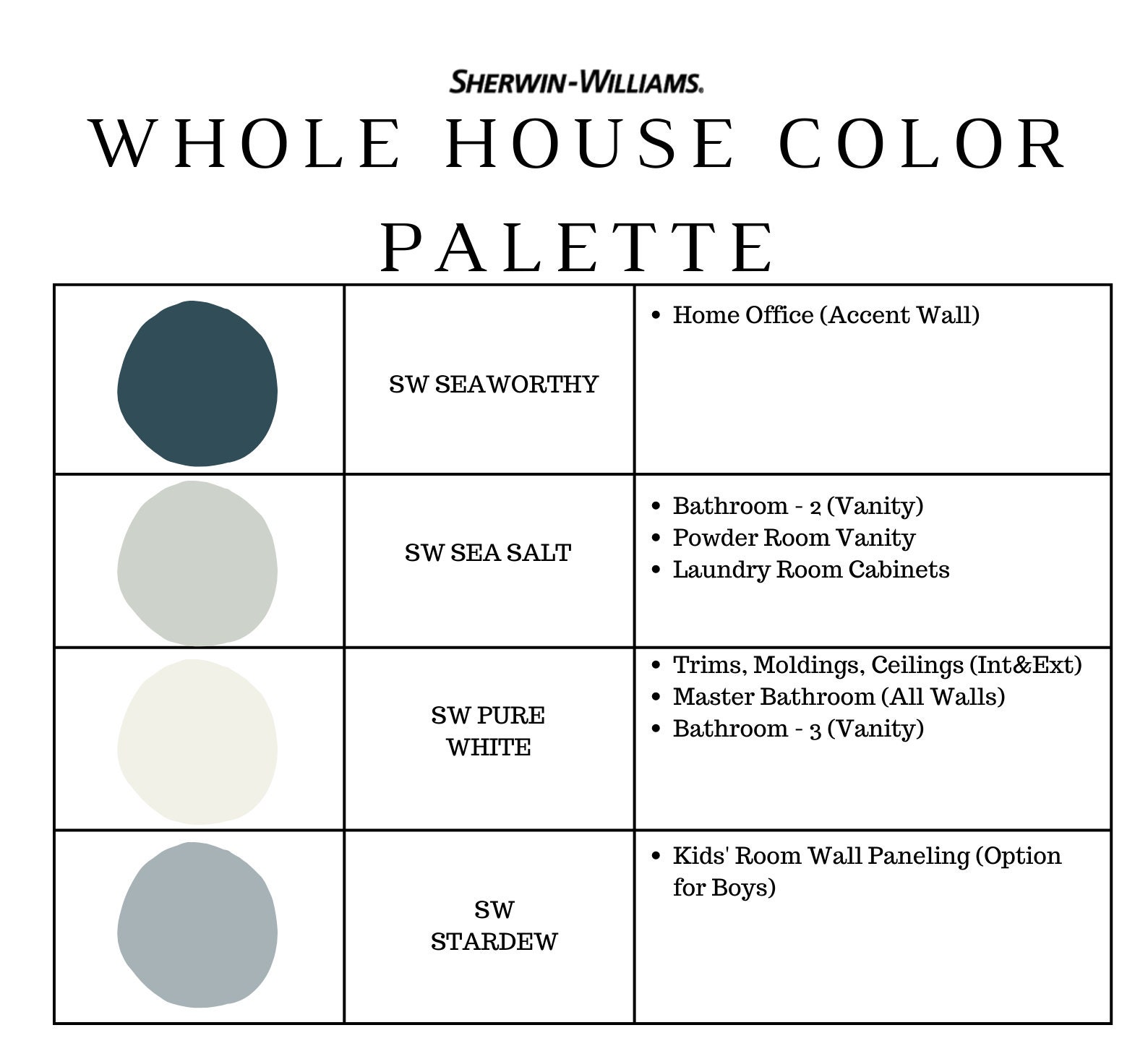 Iron Ore Color Palette Sherwin Williams Iron Ore - Etsy