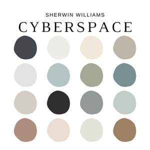 Sherwin Williams CYBERSPACE Color Scheme, Cool Neutral Paint, Blue ...