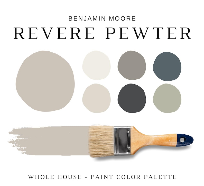 Benjamin Moore REVERE PEWTER Color Palettes, Benjamin Moore Greige ...