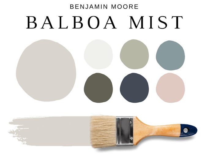BALBOA MIST Benjamin Moore Color Palette Whole House Paint Palette ...