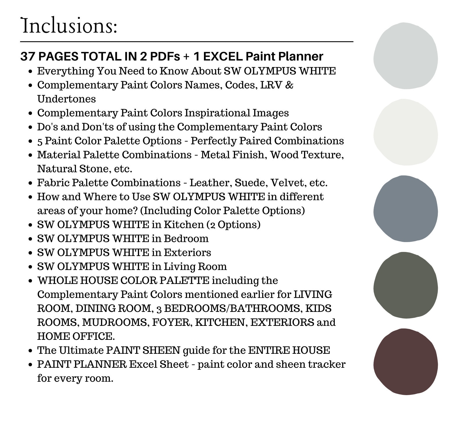 Sherwin Williams OLYMPUS WHITE Paint Palette, Sherwin Williams White ...
