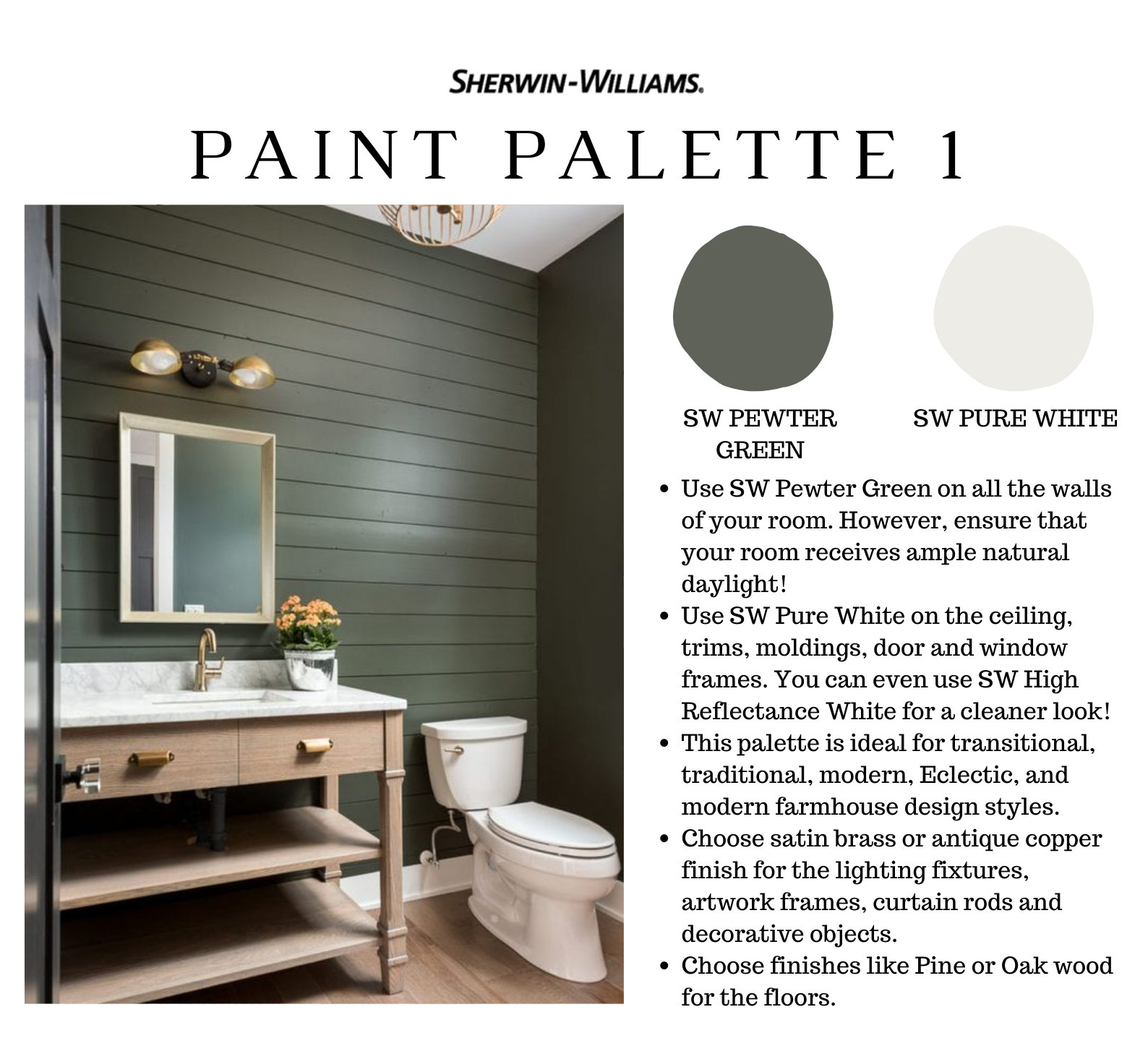 Sherwin Williams PEWTER GREEN Color Palette Pewter Green - Etsy Hong Kong