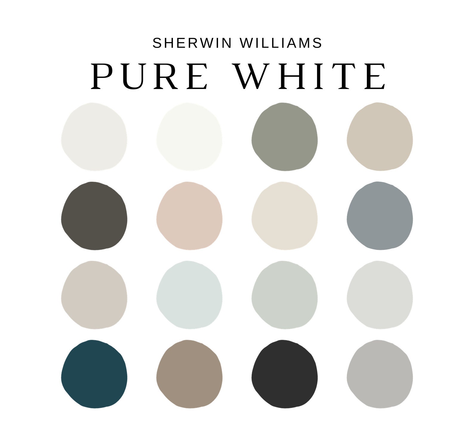 Sherwin Williams PURE WHITE Paint, Color Palette Country Home ...