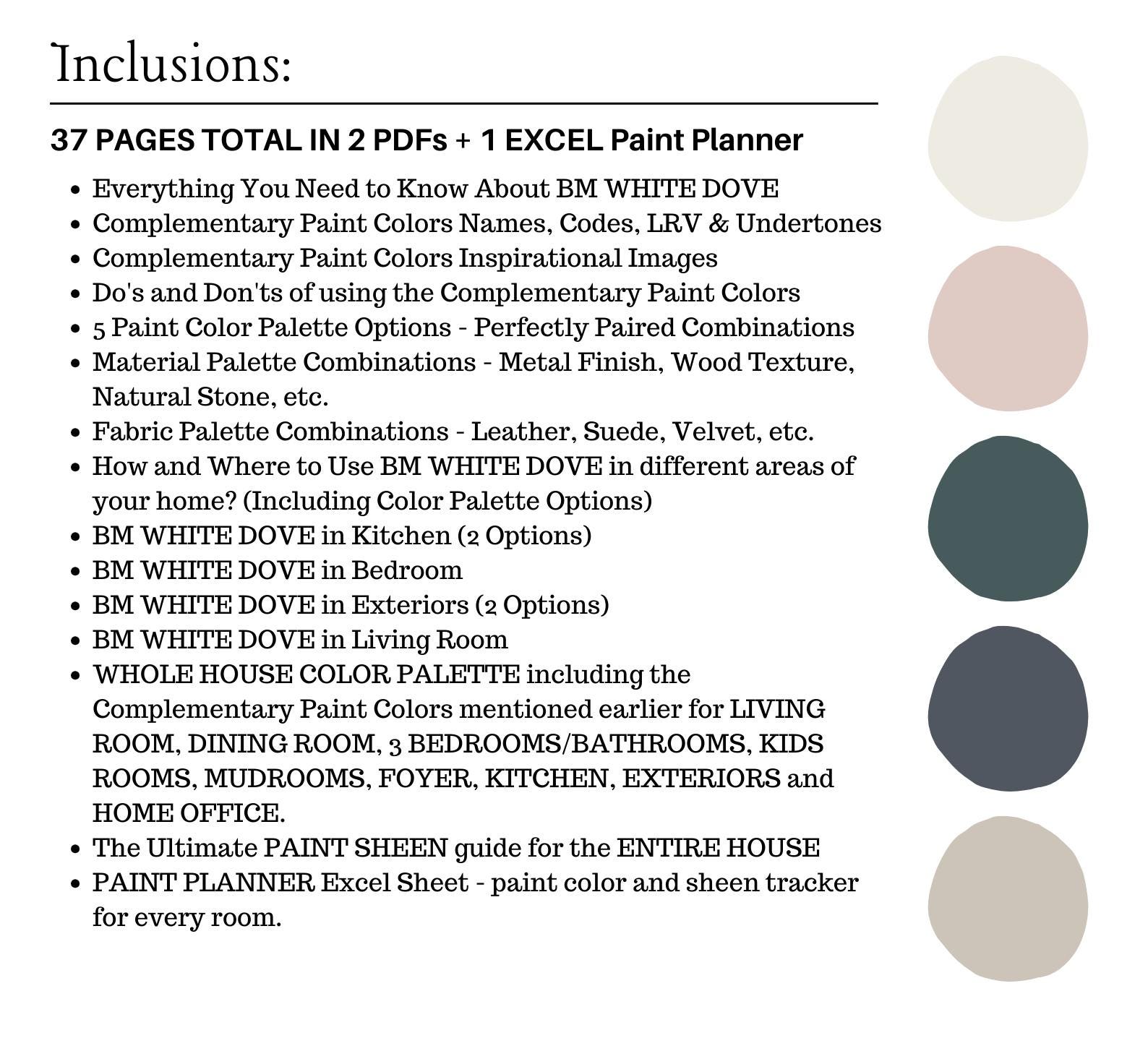 WHITE DOVE Benjamin Moore Color Palette, Modern Color Scheme, White ...
