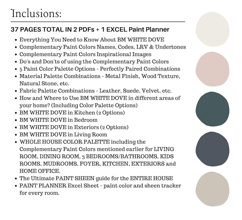 WHITE DOVE Benjamin Moore Color Palette, Modern Color Scheme, White ...