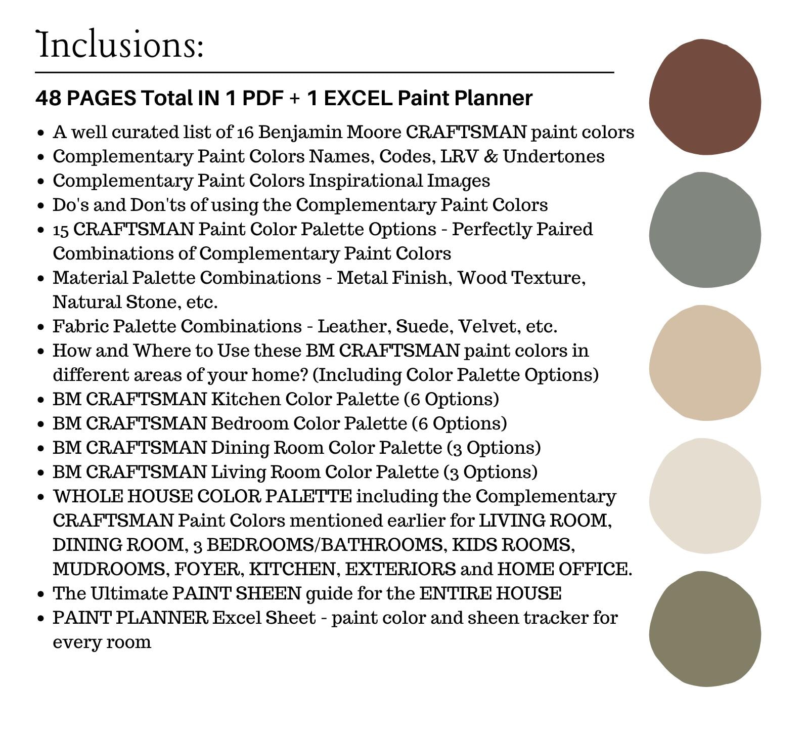 Benjamin Moore CRAFTSMAN Color Palette, CRAFTSMAN Home Paint Colors ...