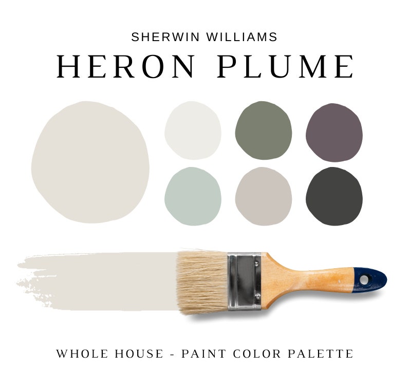 Sherwin Williams HERON PLUME Home Color Scheme, Warm Neutral Paint ...