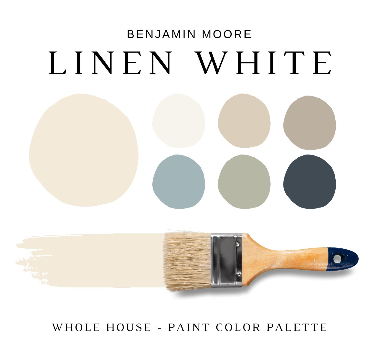 Benjamin Moore LINEN WHITE Color Palette, Warm White Paint, BM Linen ...