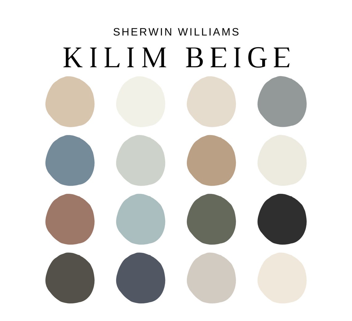 Sherwin Williams KILIM BEIGE Color Palette, Modern Neutral House Paints ...