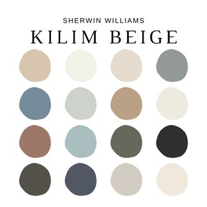 Sherwin Williams KILIM BEIGE Color Palette, Modern Neutral House Paints ...