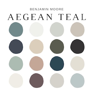 Benjamin Moore AEGEAN TEAL Color Palette, Teal Wall Accents, Aegean ...