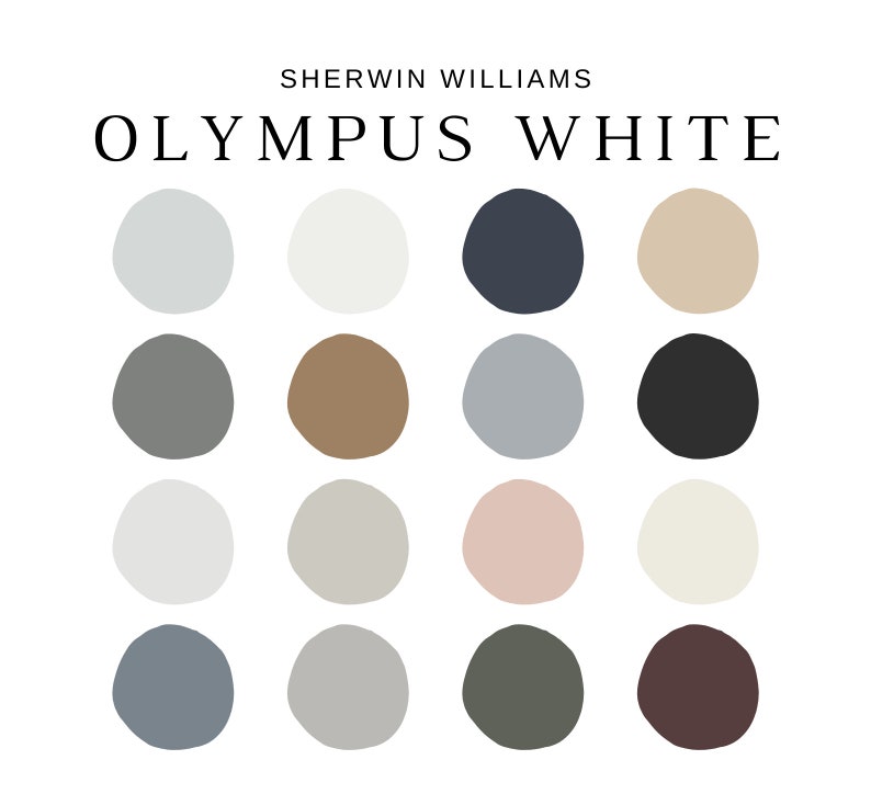 Sherwin Williams OLYMPUS WHITE Paint Palette, Sherwin Williams White ...