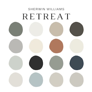 Sherwin Williams RETREAT Paint Color Palette, RETREAT Complementary ...