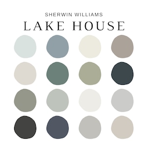Sherwin Williams LAKE HOUSE Paint Palette, Lake Home Paint Colors ...