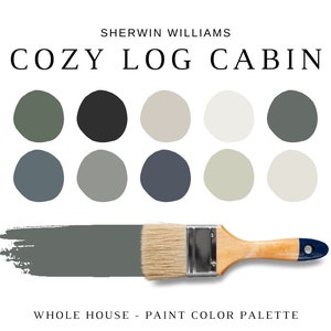 LOG CABIN Sherwin Williams Paint Palette, Log Cabin Paint Colors, Lake ...