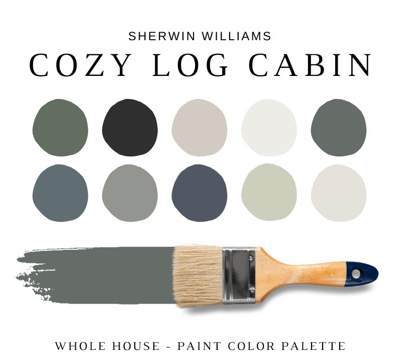 LOG CABIN Sherwin Williams Paint Palette, Log Cabin Paint Colors, Lake ...