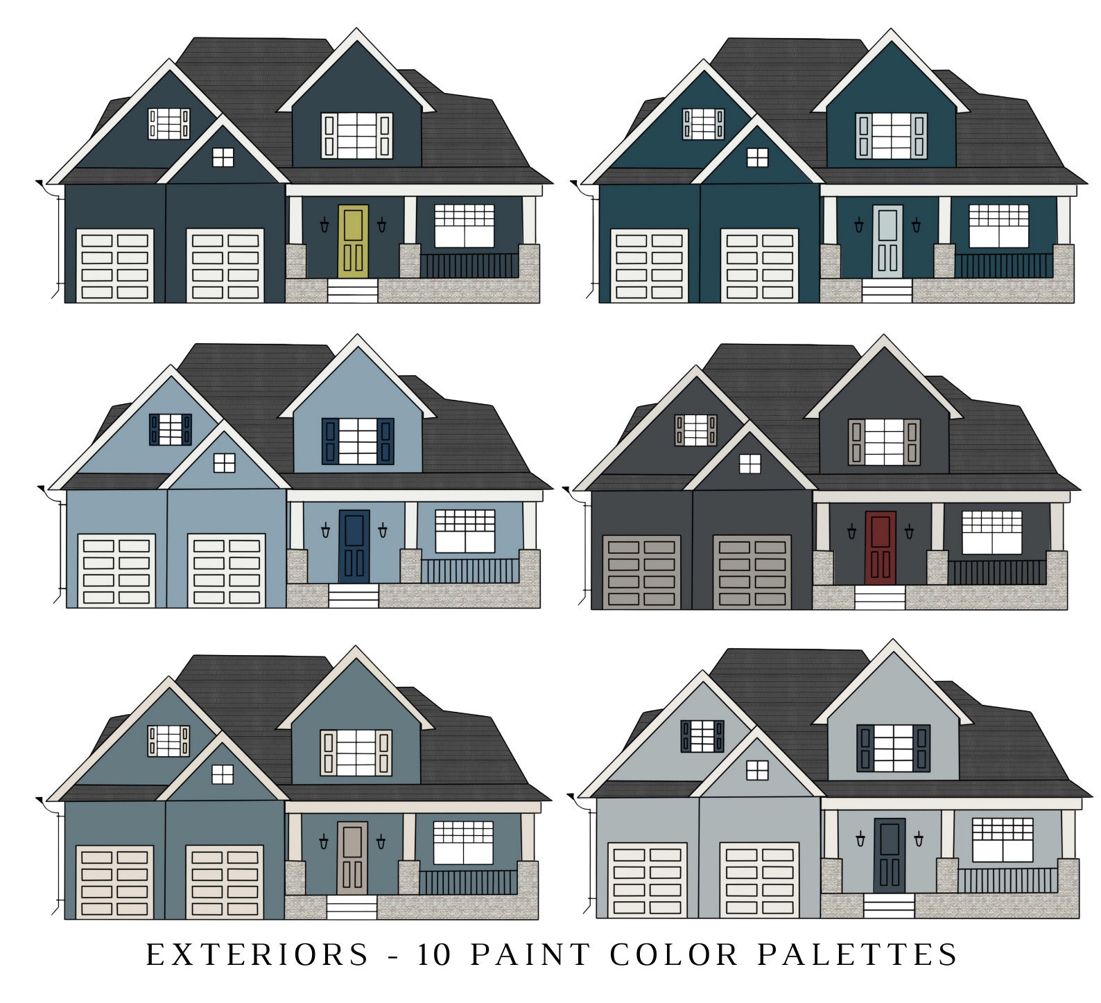 BLUE EXTERIOR Sherwin Williams Color Palette, Blue Exterior House Color ...