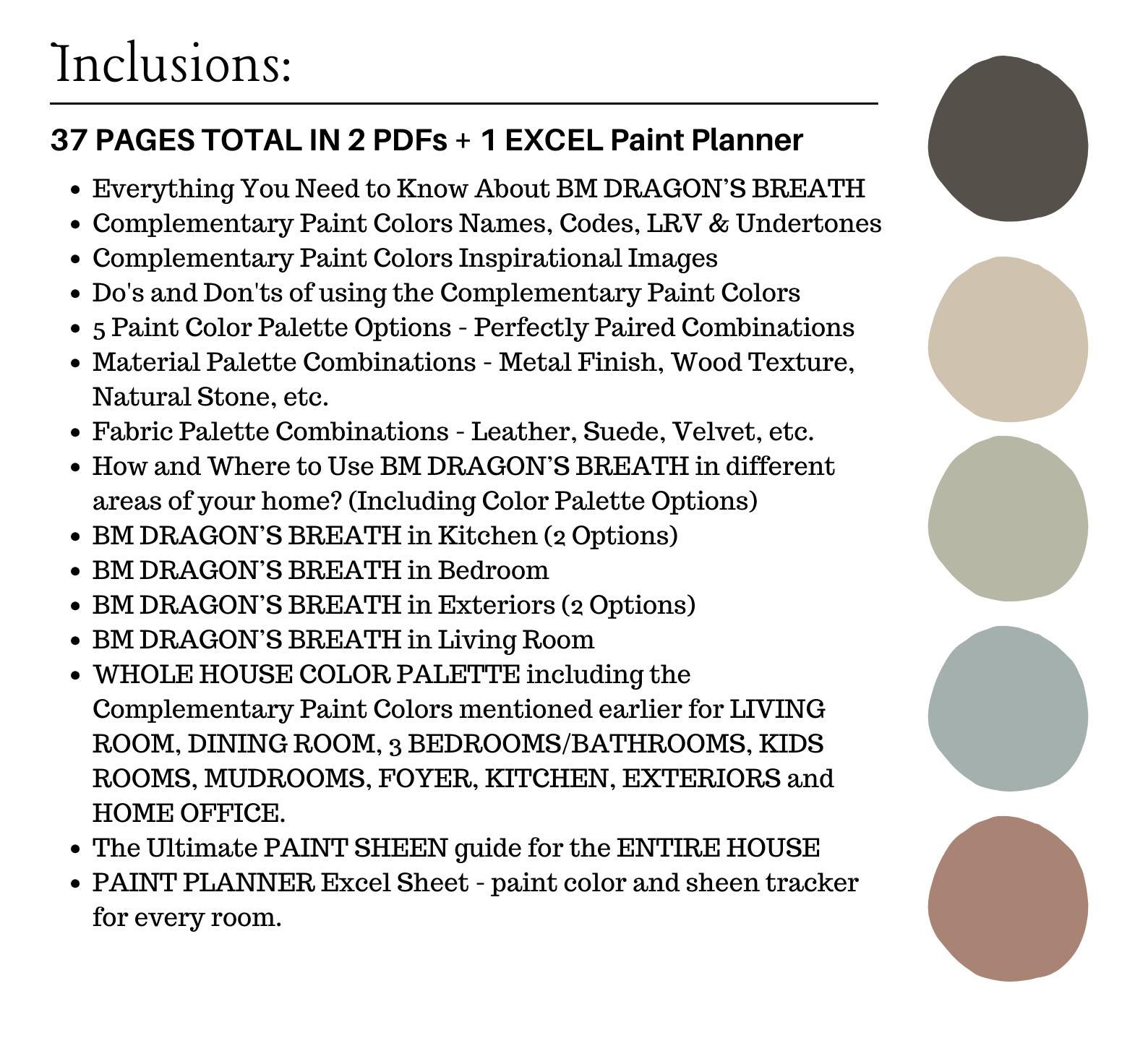 Benjamin Moore DRAGON'S BREATH Color Palette, Dragon's Breath ...