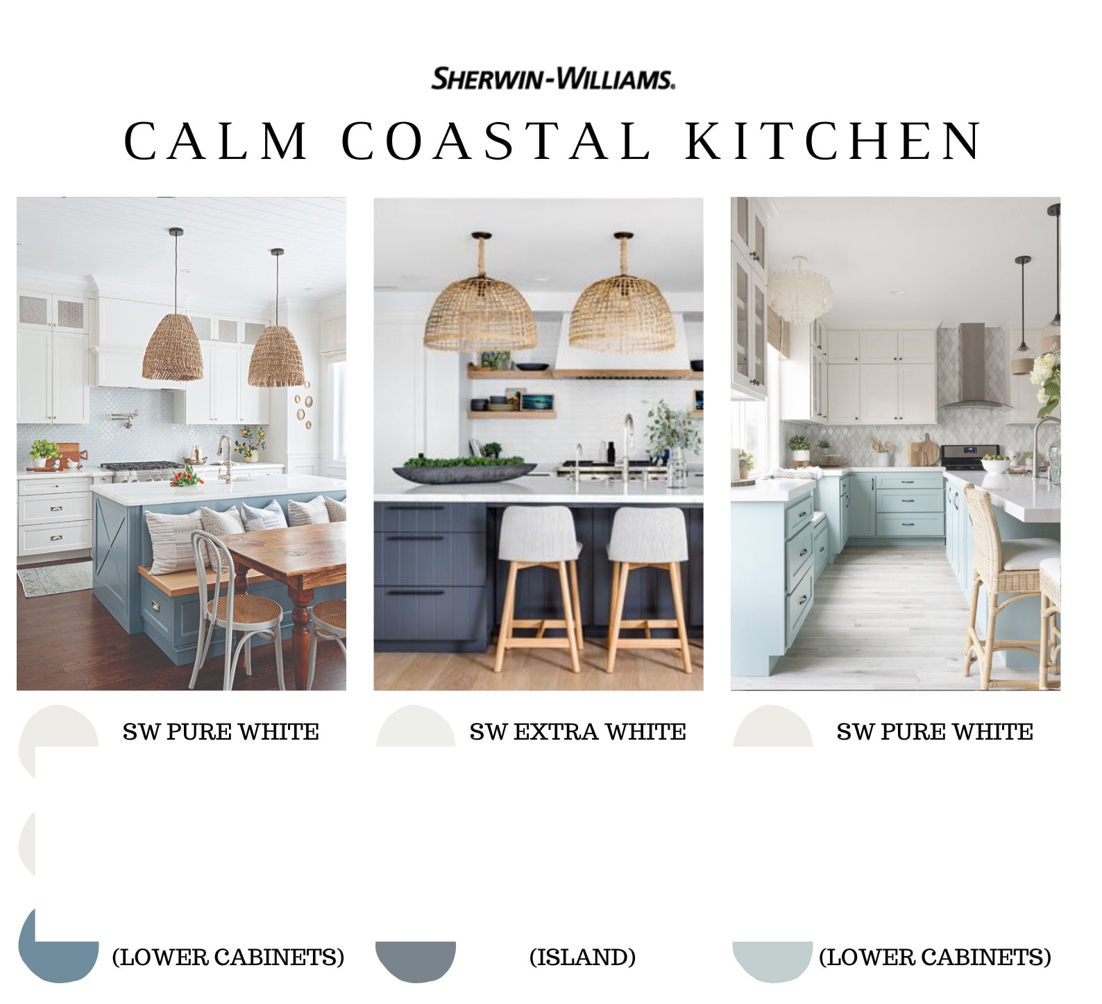 CALM COASTAL Paint Color Palette Sherwin Williams Coastal - Etsy