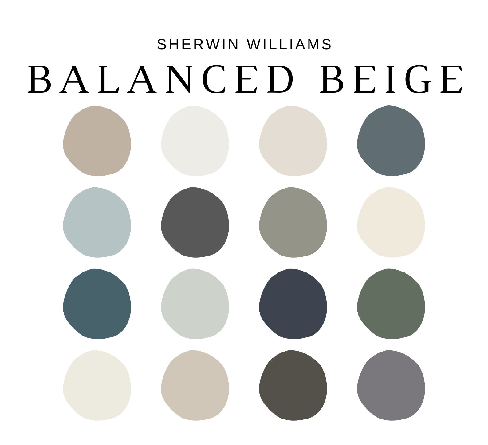 BALANCED BEIGE Sherwin Williams Paint Palette, Warm Neutral, Balanced ...