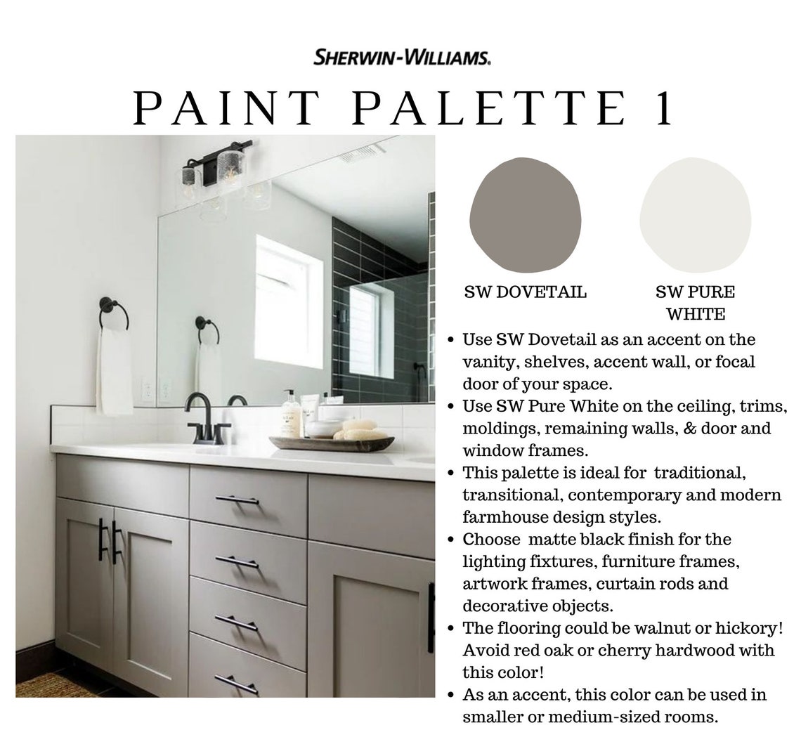 Sherwin Williams DOVETAIL Color Palette SW Dovetail Exterior - Etsy