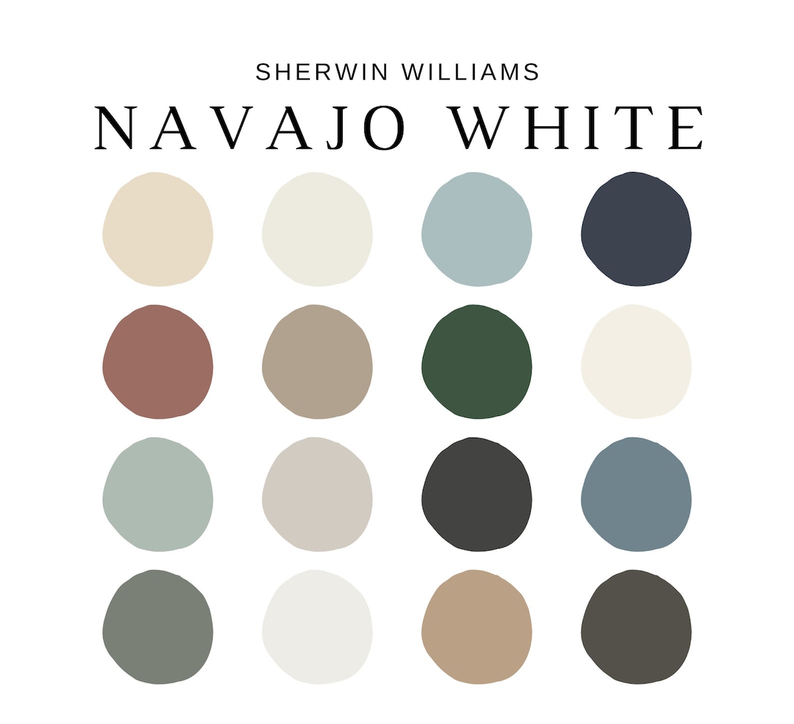 Sherwin Williams NAVAJO WHITE Paint Palette, Interior Colors, Light ...