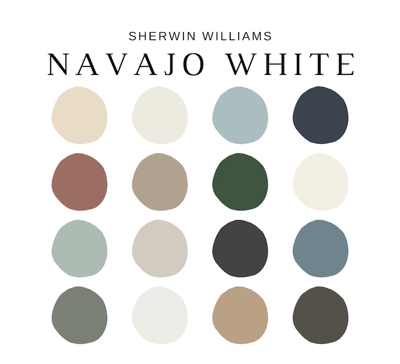 Sherwin Williams NAVAJO WHITE Paint Palette, Interior Colors, Light ...
