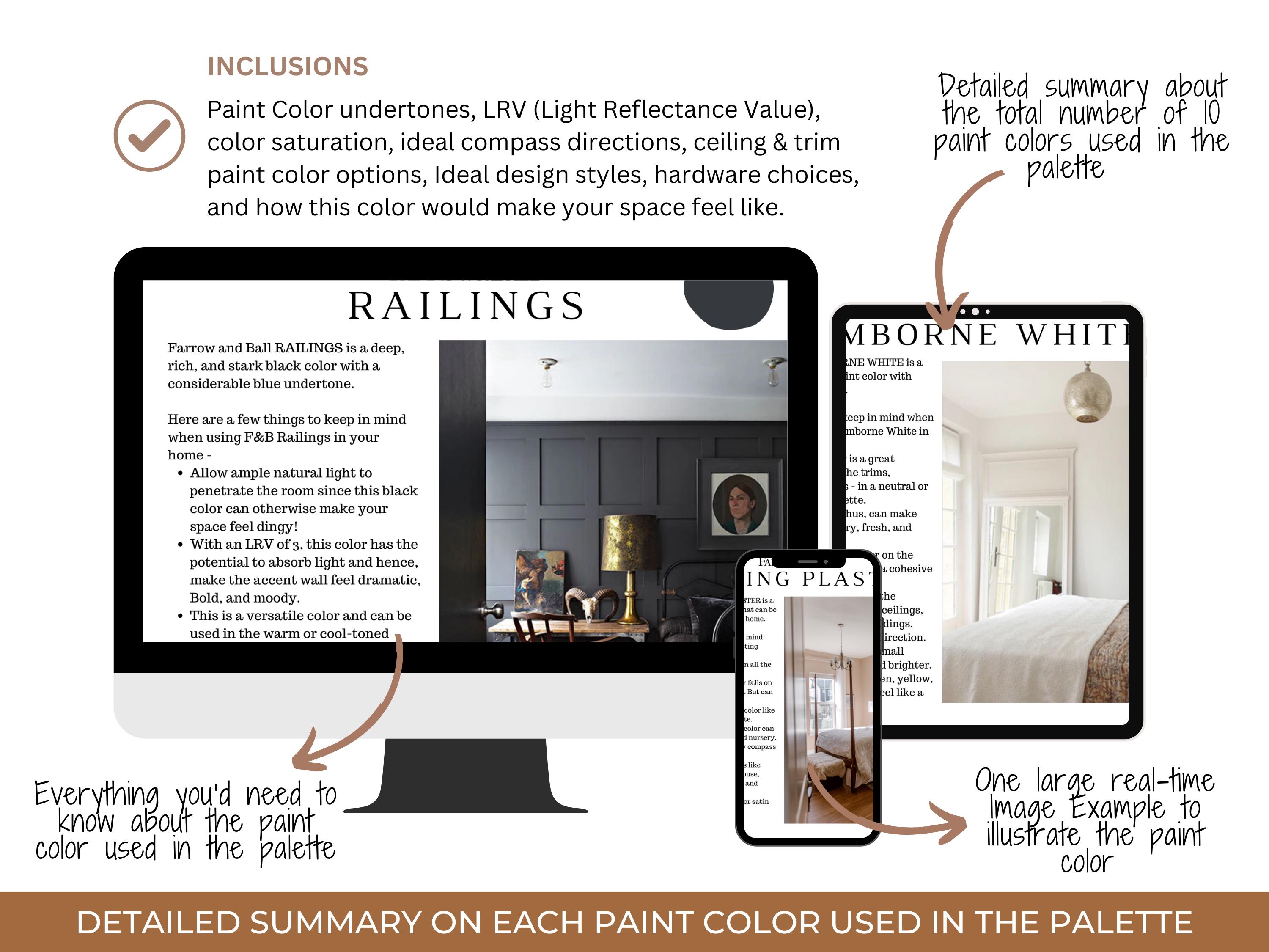 Farrow and Ball RAILINGS Color Palette, Railings Color, Coordinating ...