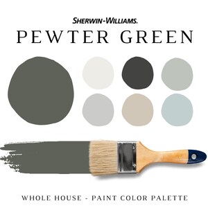 Sherwin Williams PEWTER GREEN Color Palette Pewter Green - Etsy
