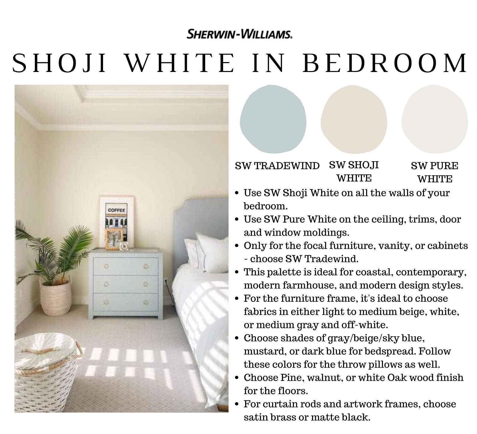Sherwin Williams SHOJI WHITE Color Palette Perfect Greige - Etsy
