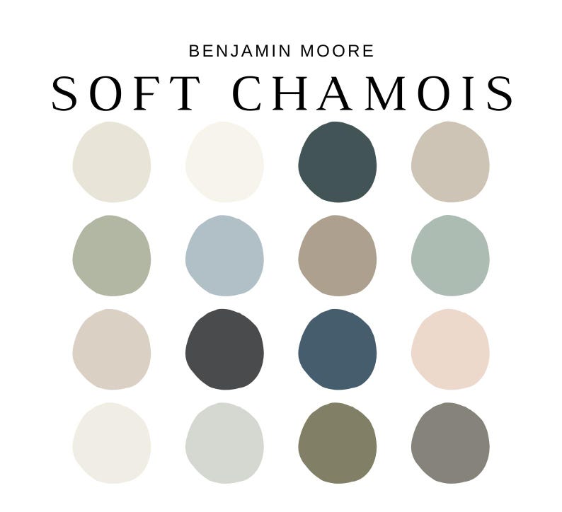 Benjamin Moore SOFT CHAMOIS Color Palette, Modern Color Scheme, Soft ...