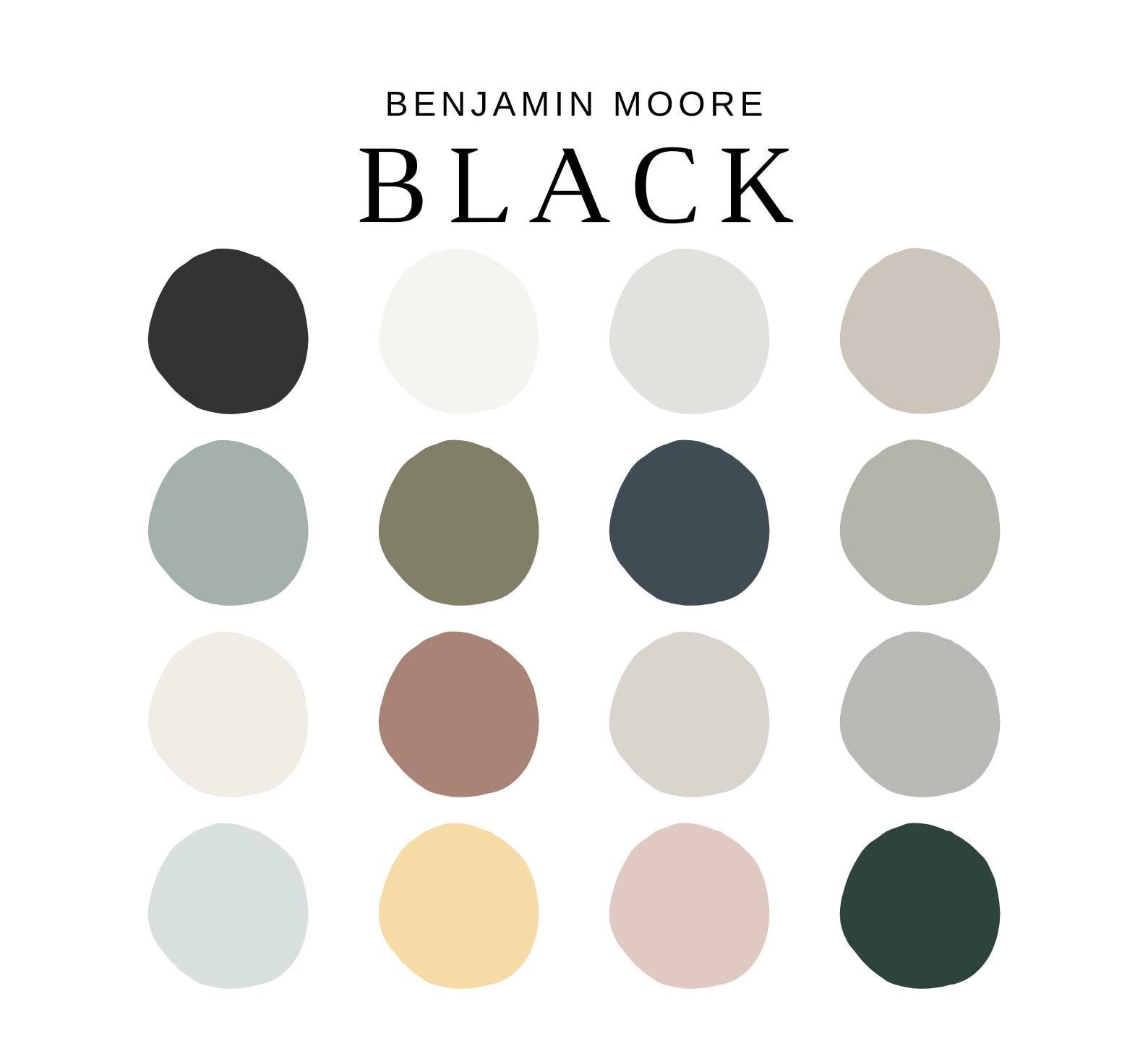 Benjamin Moore BLACK Color Palette, BM Onyx, BM Soot, Black ...