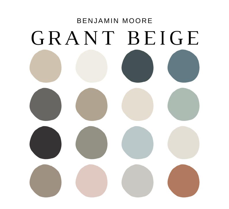 Benjamin Moore GRANT BEIGE Color Palette, Benjamin Moore BEIGE Paint ...