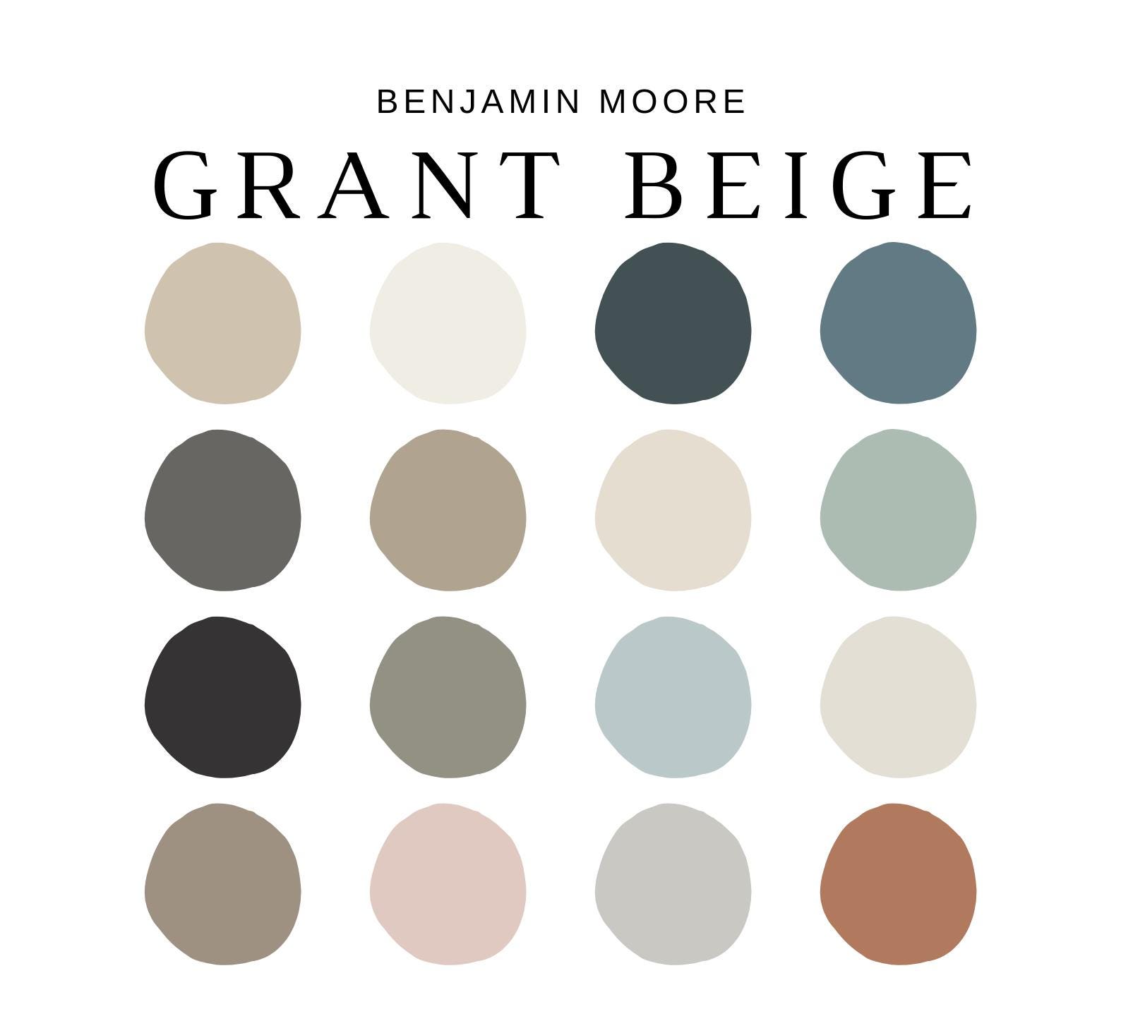 Benjamin Moore GRANT BEIGE Color Palette, Benjamin Moore BEIGE Paint Colors, Grant Beige ...