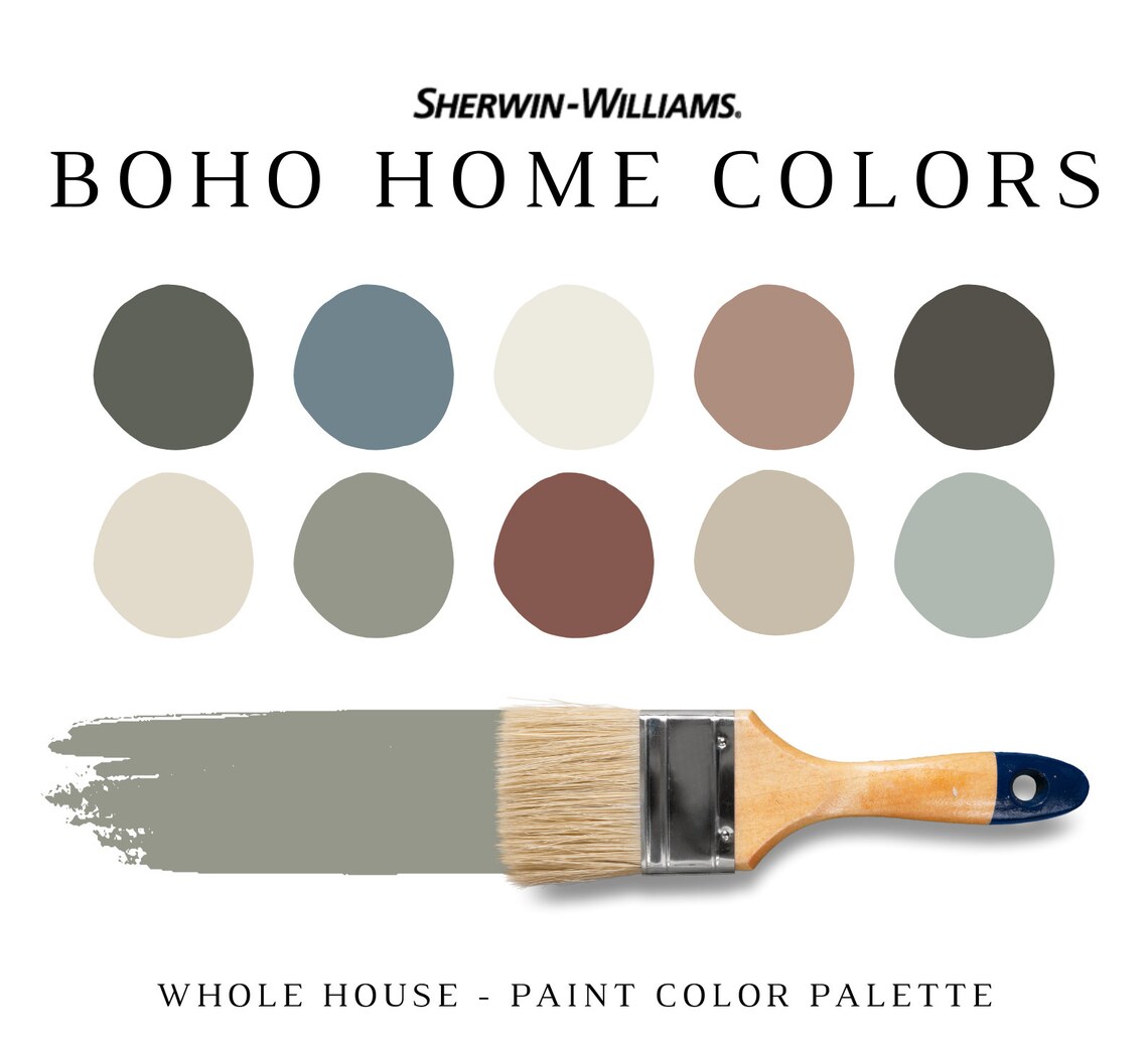 Sherwin Williams BOHO Color Palette BOHO Paint Colors Boho - Etsy